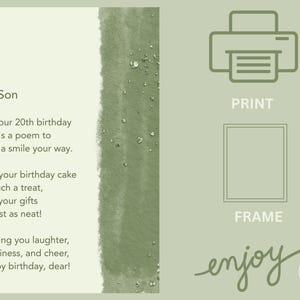 20th Birthday Poem for Son Printable Gift Instant Download - Etsy