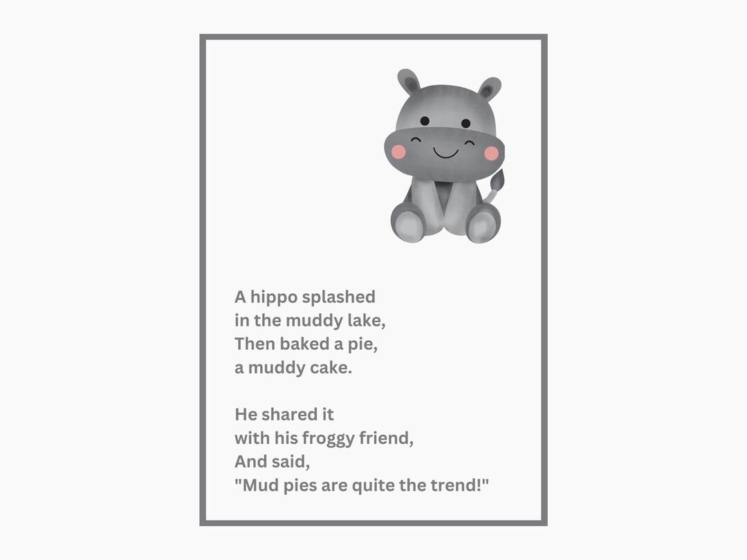 Children's Rhymes for Kids Animal Poems for Children Instant Download ...