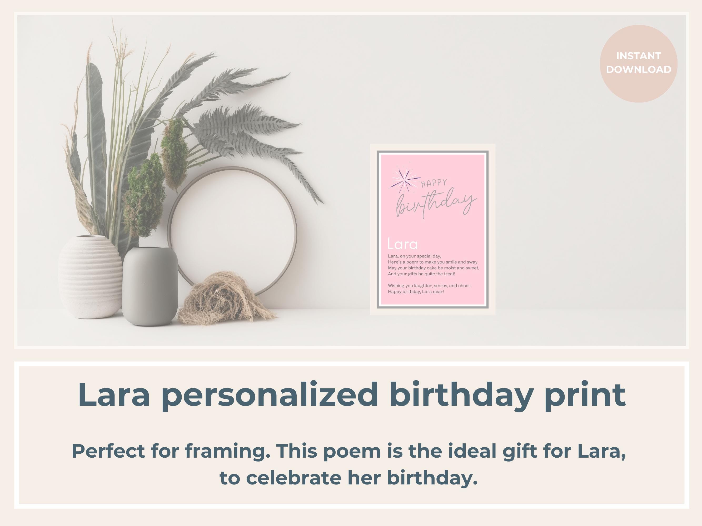 Lara Personalized Birthday Poem Print Birthday Poems Birthday Wishes ...
