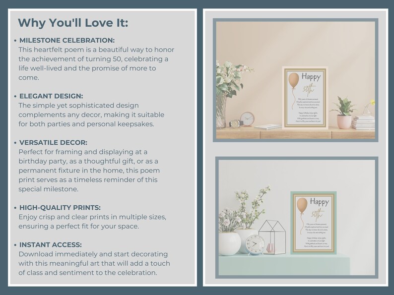 Happy 50th Birthday Poem Print Birthday Poems Printable Poem 50th ...