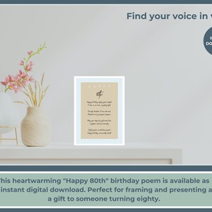 80th Birthday Poem Print Birthday Wishes Birthday Poems Printable Poem ...