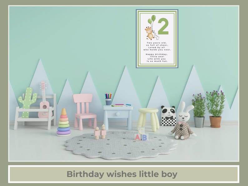 Cute Happy 2nd Birthday Poem Printable for Little Boy Mommy Can ...