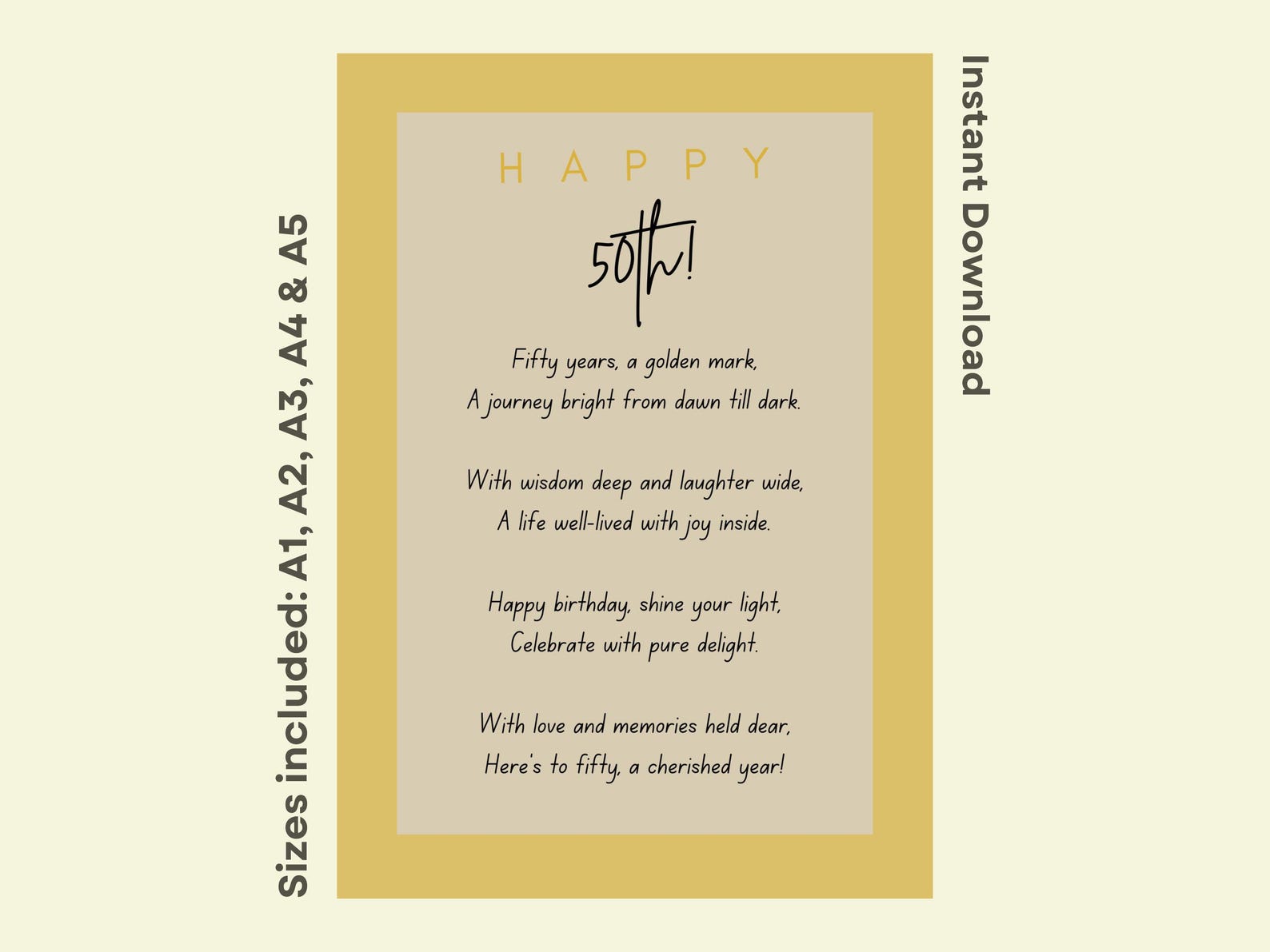 50th Birthday Poem Gift: Meaningful Milestone Celebration (digital ...