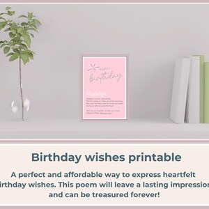 Madelyn Personalized Birthday Poem Print Birthday Poems Birthday Wish ...