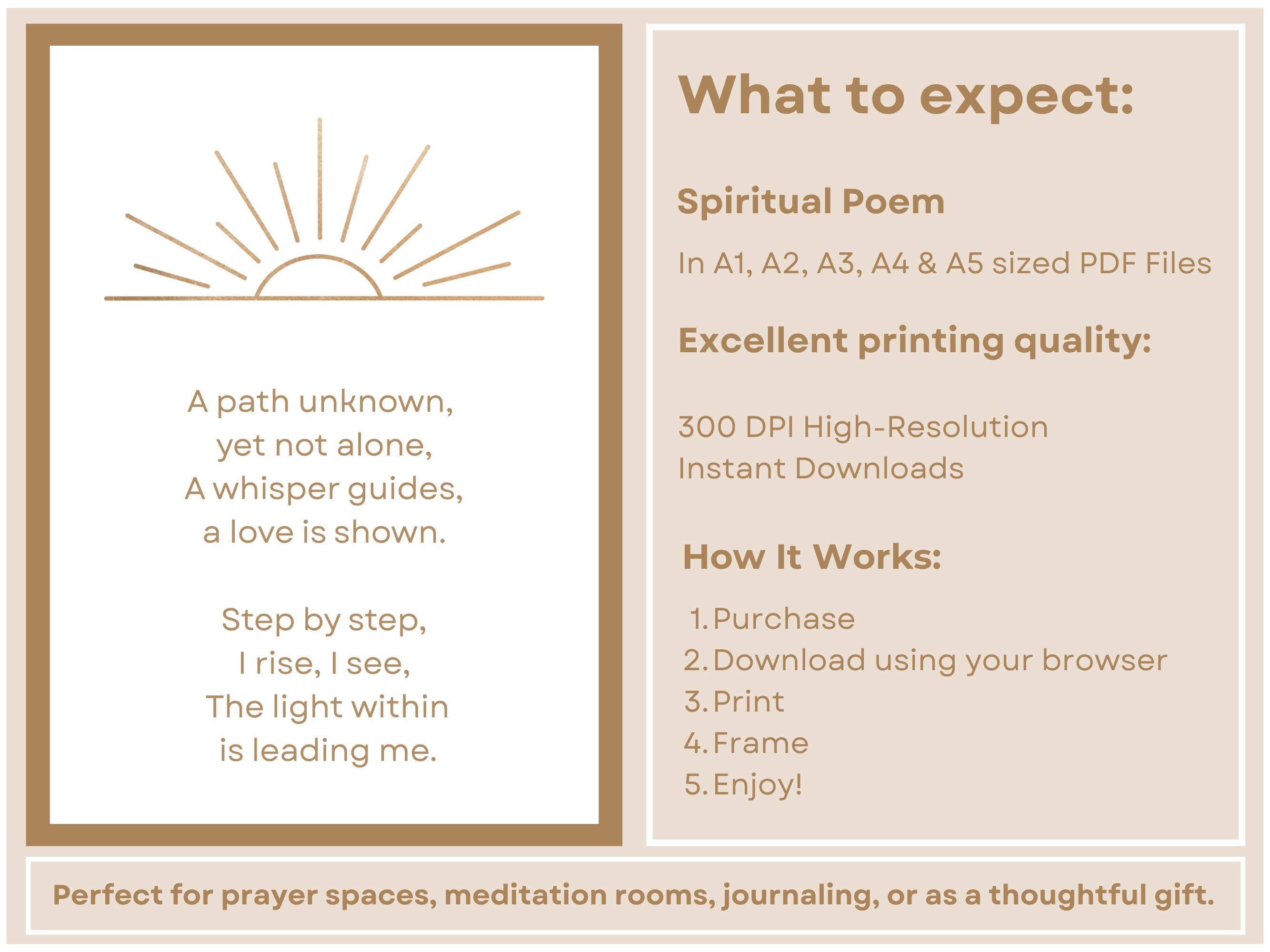 Spiritual Poem Printable Mindfulness Poem Instant Download ...
