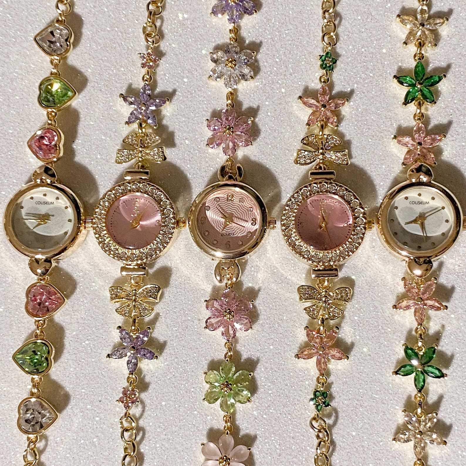 Blush Garden Charm Watch Collection, Gold Watch, Floral Watch, Charm ...