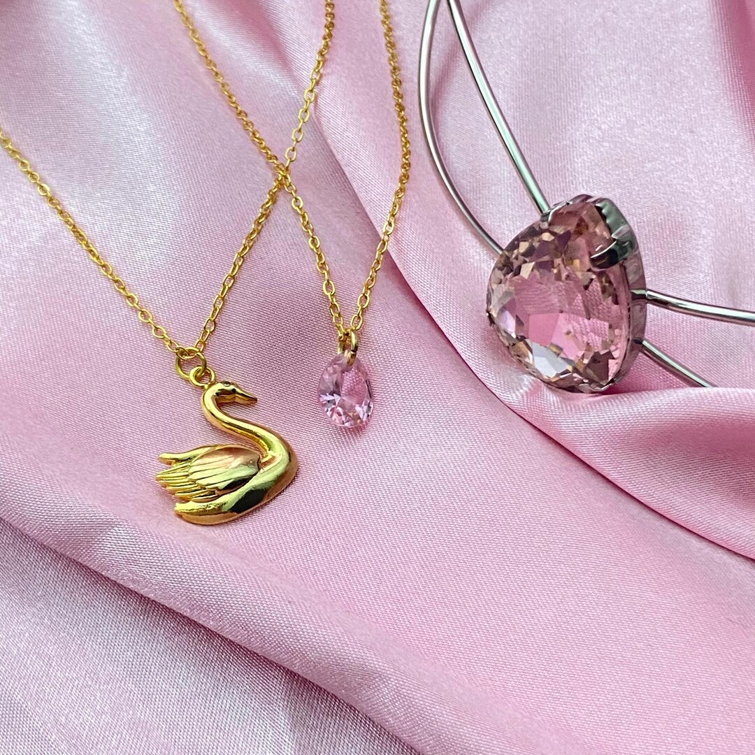 Swan Princess Odette Enchanted Pink Stone Necklace, Odette Necklace ...