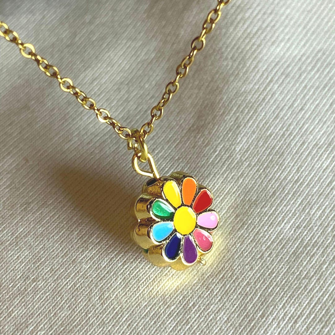 14K Gold Flower Emotions Necklace: Inside Out Inspired Jewelry - Etsy ...
