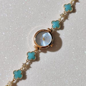 Floral Charm Bracelet Watch: 18K Gold Filled Vintage Style - Etsy