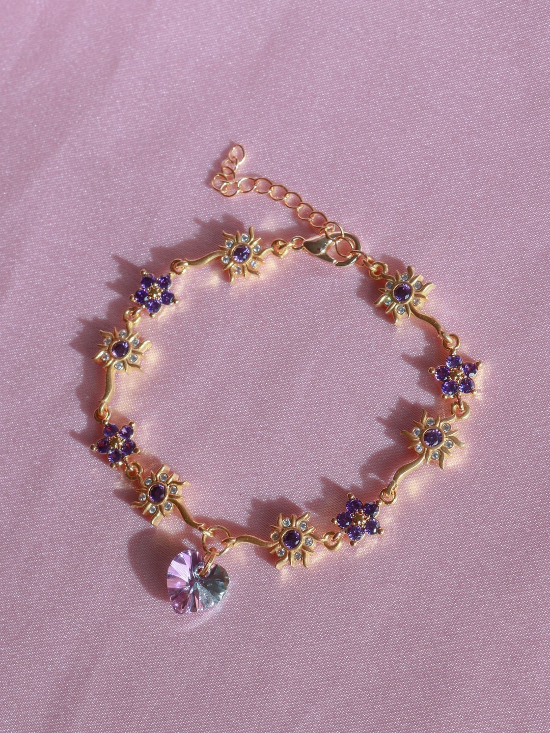 Rapunzel Sunshine Bracelet Princess Jewelry With Purple Gem Stone ...