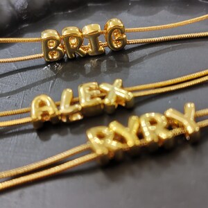 Bubble Letter Name Bracelet: 18K Gold Plated Personalized Jewelry ...