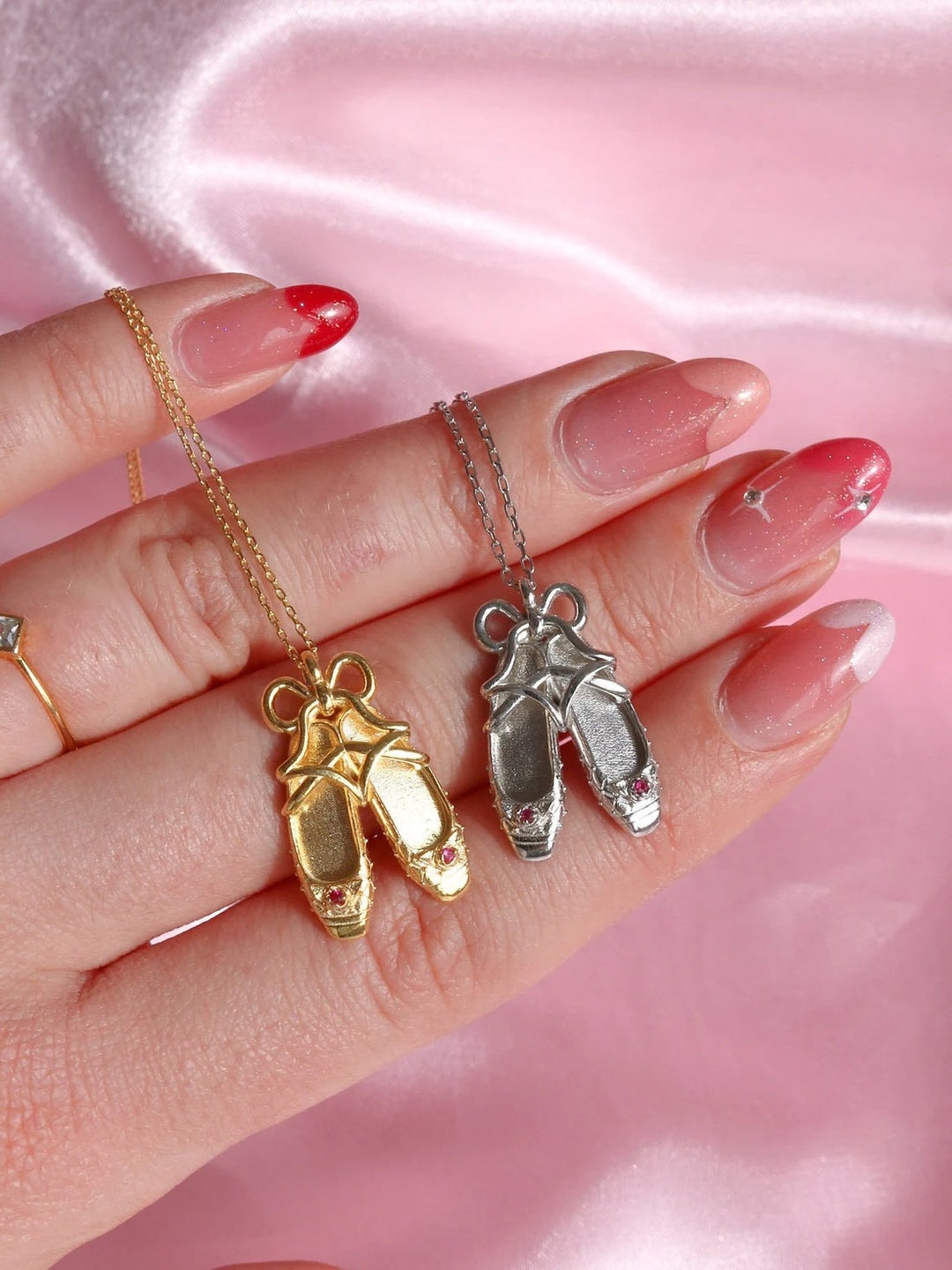 12 Princesses Ballet Shoes Necklace 925 Sterling Silver Ballerina ...