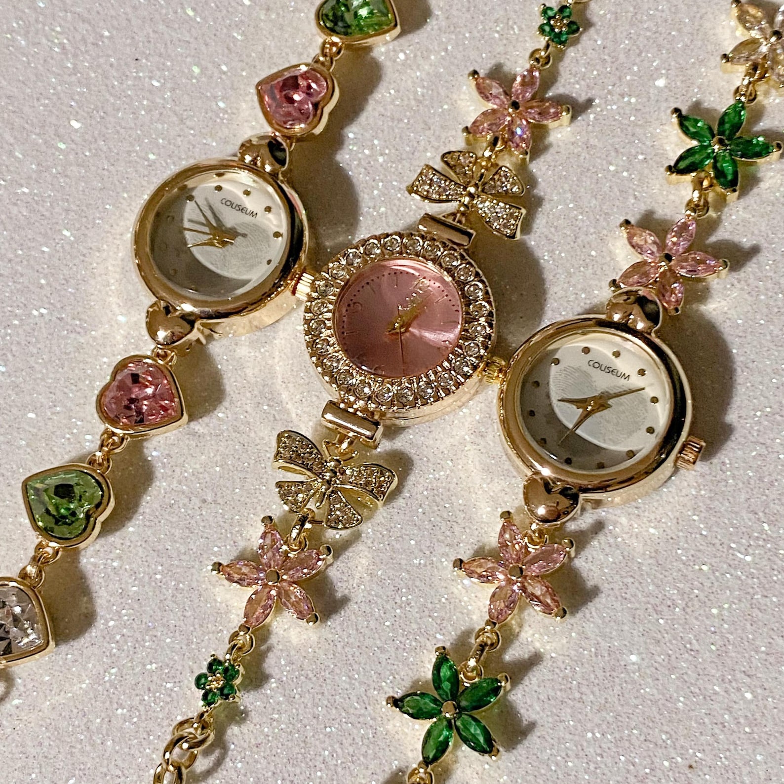 Blush Garden Charm Watch Collection, Gold Watch, Floral Watch, Charm ...