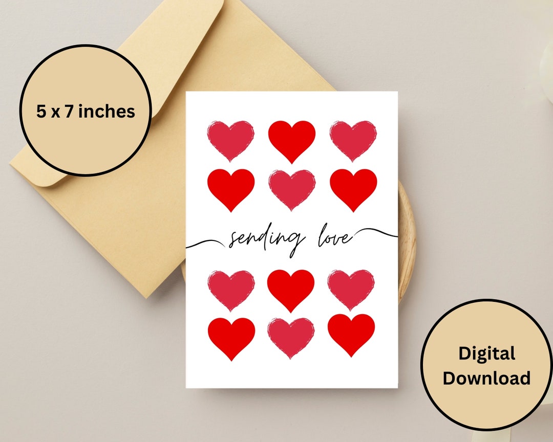 Digital Download: Sending Love Valentine's Day Card - Etsy