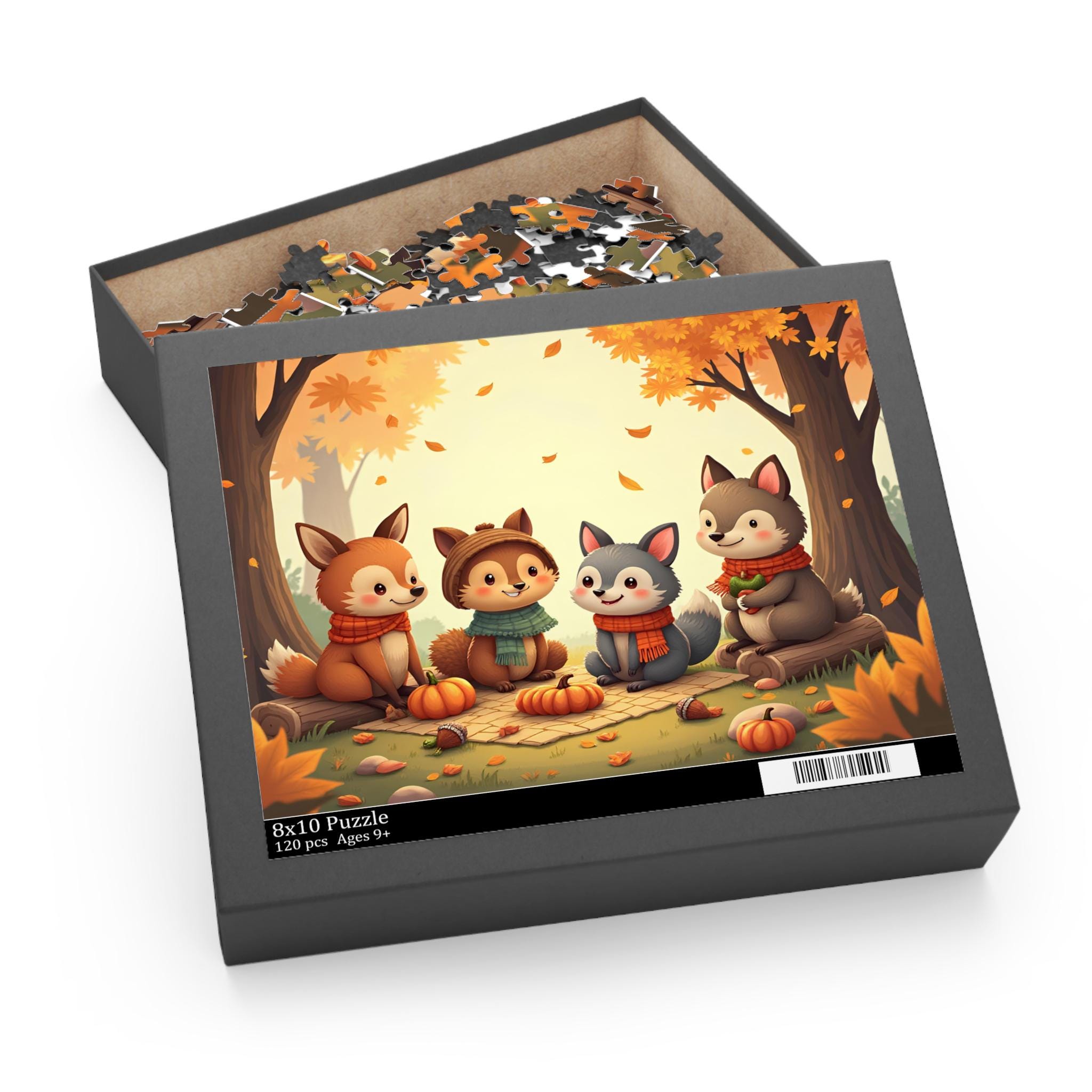 Autumn Forest Animals Jigsaw Puzzle – Cozy Fall Family Fun Gift ...
