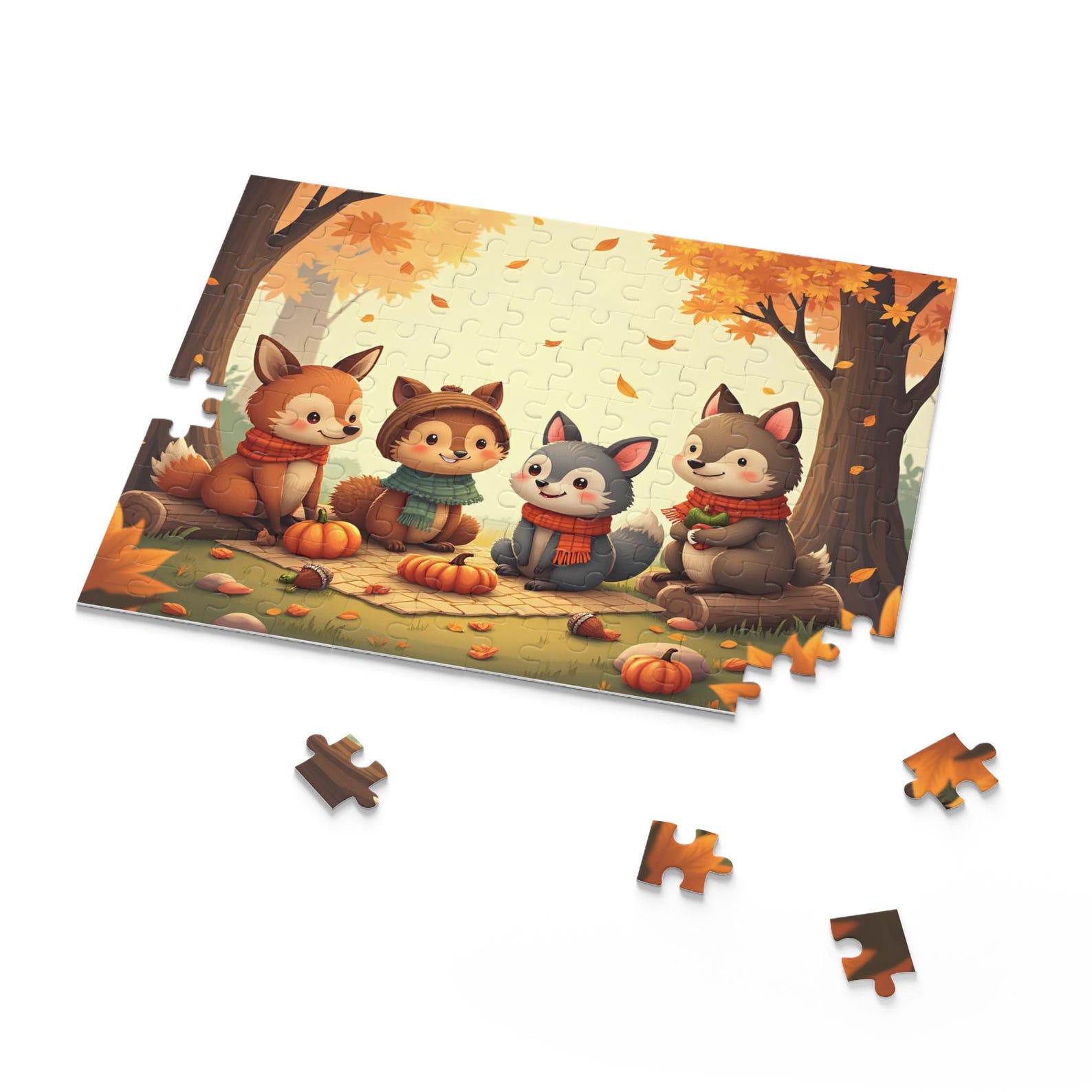 Autumn Forest Animals Jigsaw Puzzle – Cozy Fall Family Fun Gift ...