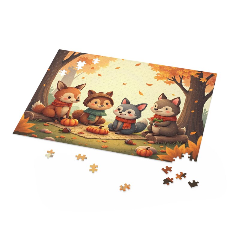 Autumn Forest Animals Jigsaw Puzzle – Cozy Fall Family Fun Gift ...
