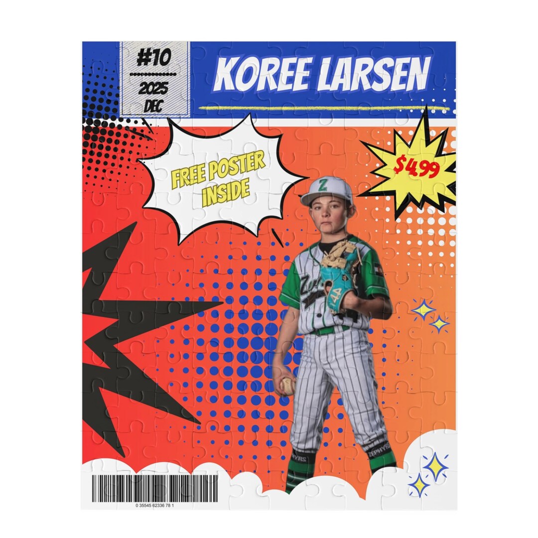 Personalized Comic Book Jigsaw Puzzle - Custom Sports Photo Gift for ...