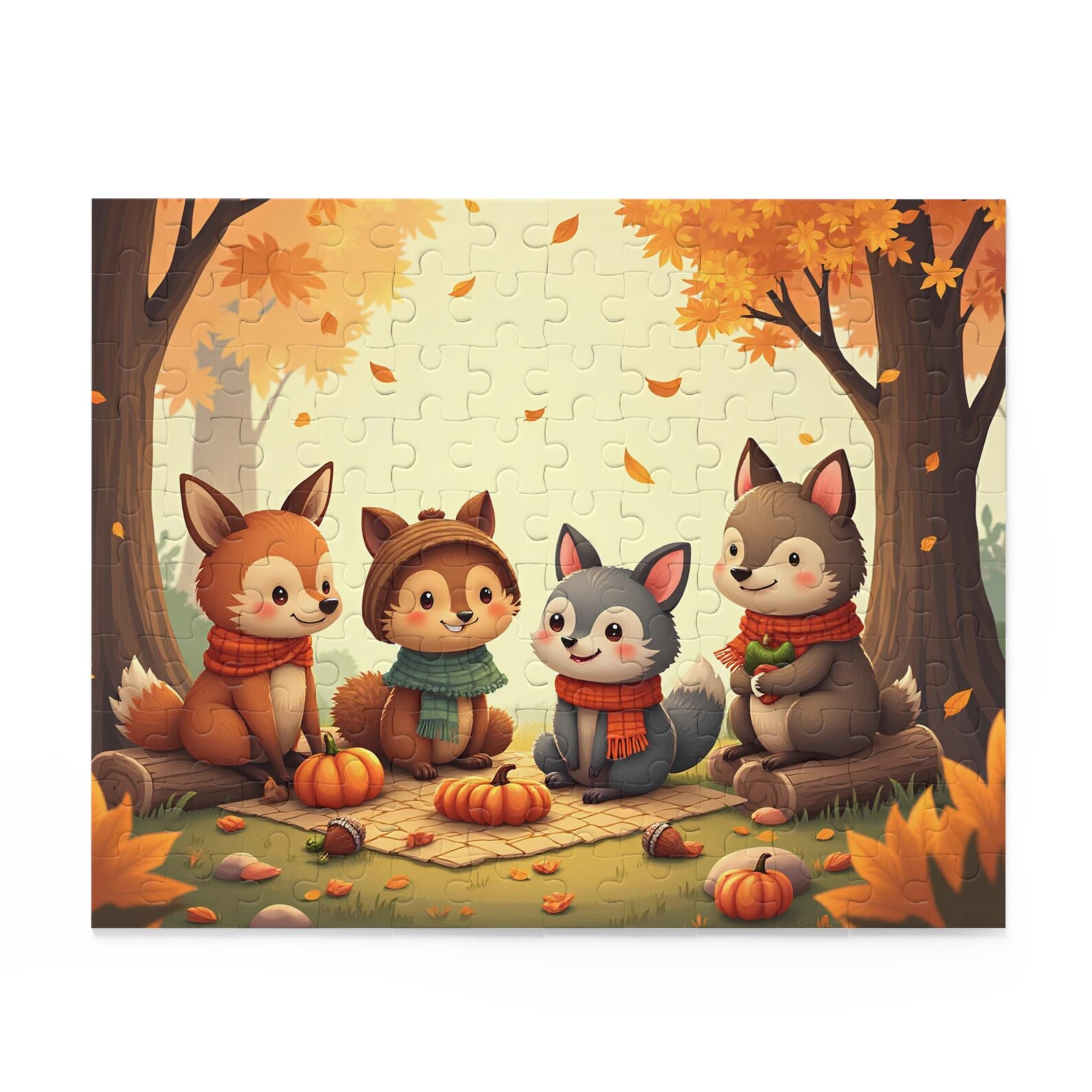 Autumn Forest Animals Jigsaw Puzzle – Cozy Fall Family Fun Gift ...