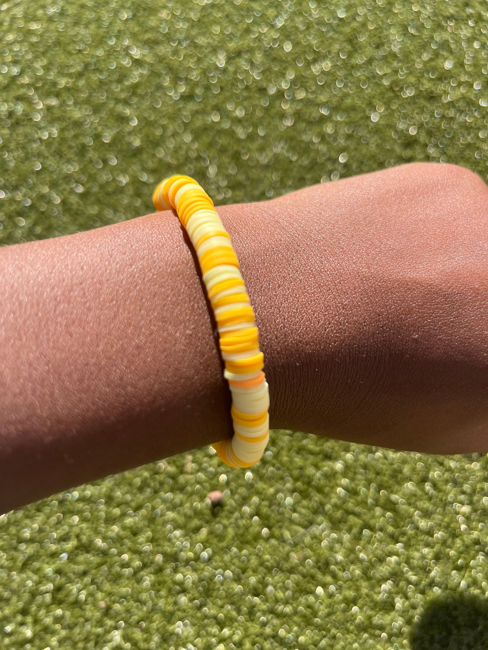 Yellow Clay Bead Bracelet - Etsy