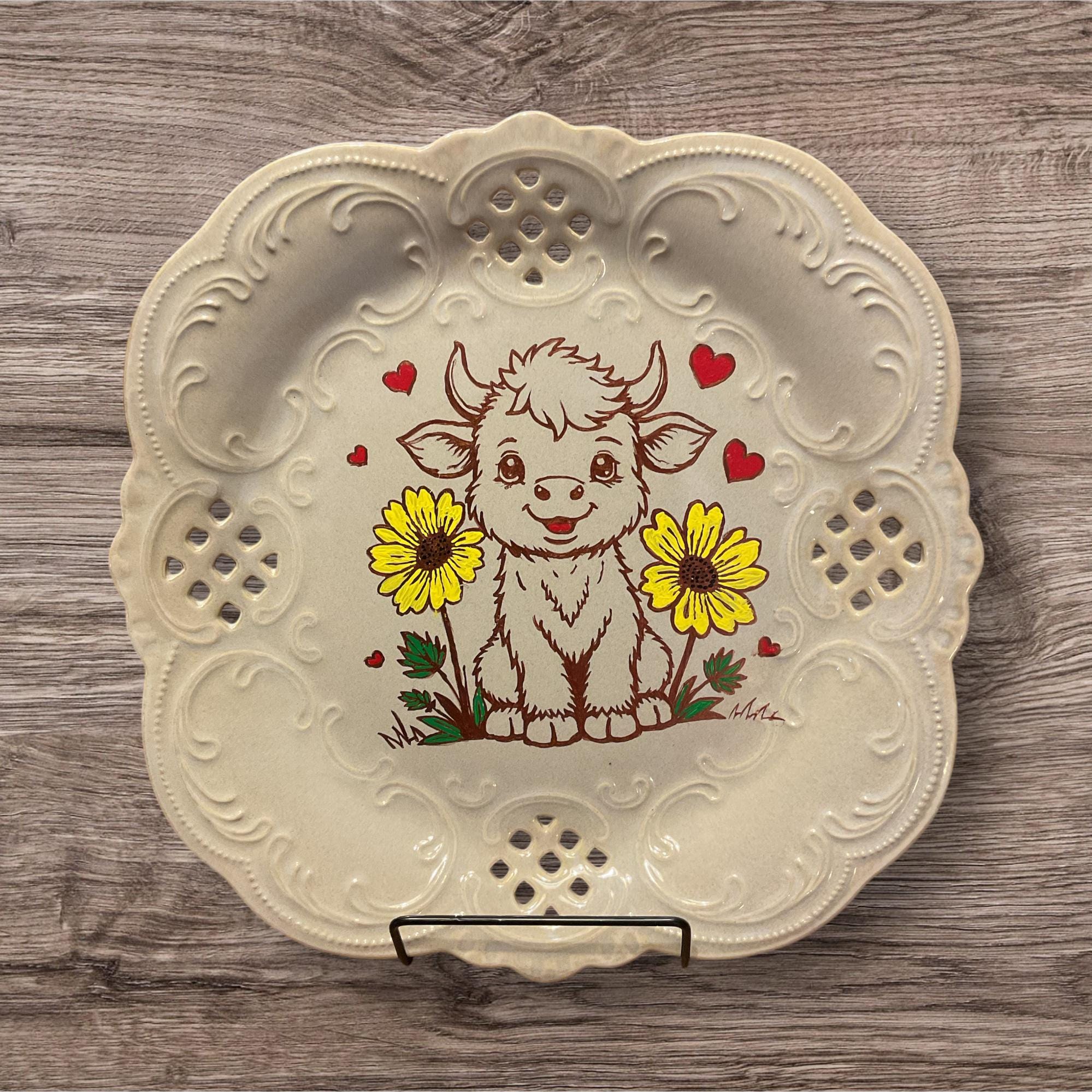 Decorative Plates, Highland Cow, Cow, Plate Hanging Wall Decor - Etsy
