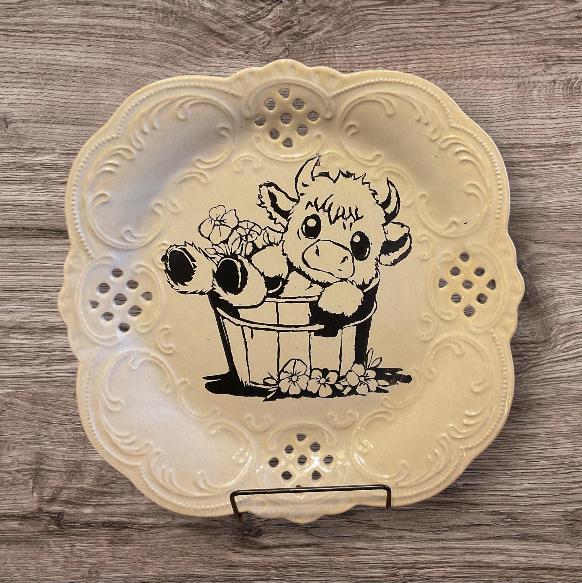 Decorative Plates, Highland Cow, Cow, Plate Hanging Wall Decor - Etsy