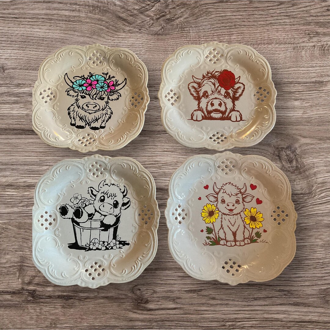 Decorative Plates, Highland Cow, Cow, Plate Hanging Wall Decor - Etsy