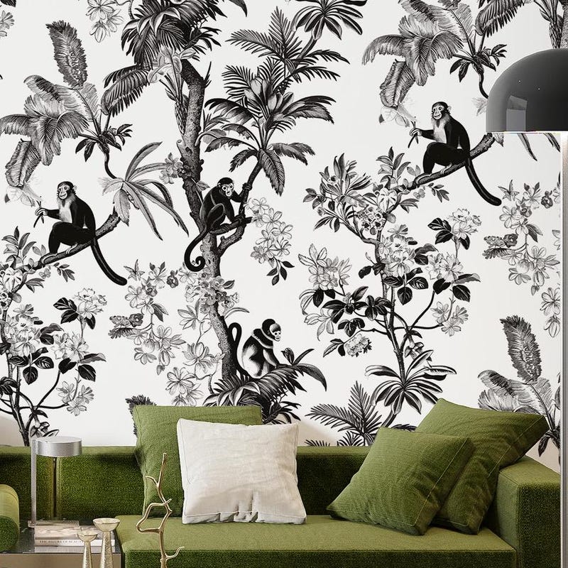 Monkey Wallpaper - Etsy