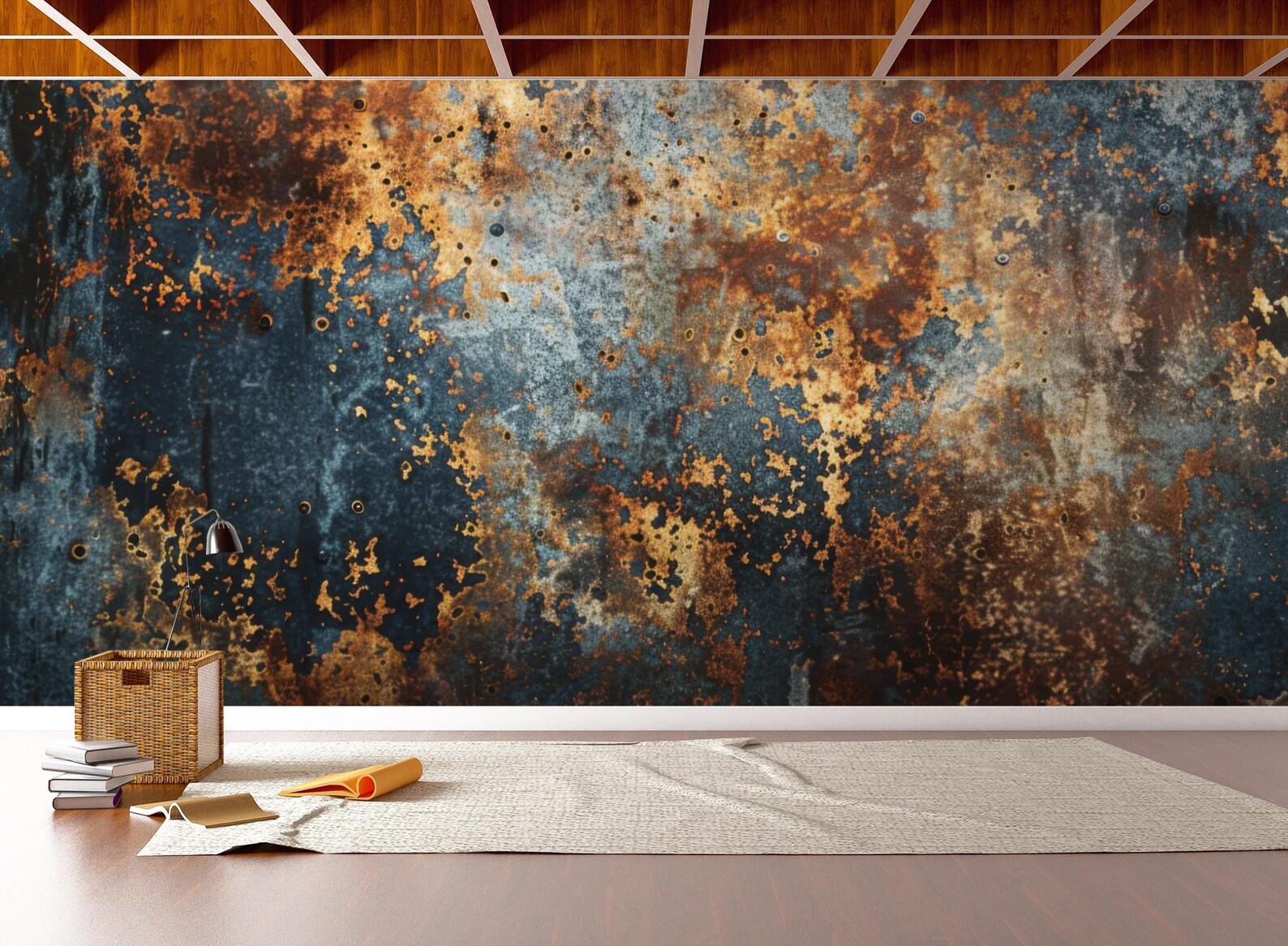 Rustic Copper Concrete Mural, Medieval Industrial Wallcovering - Etsy