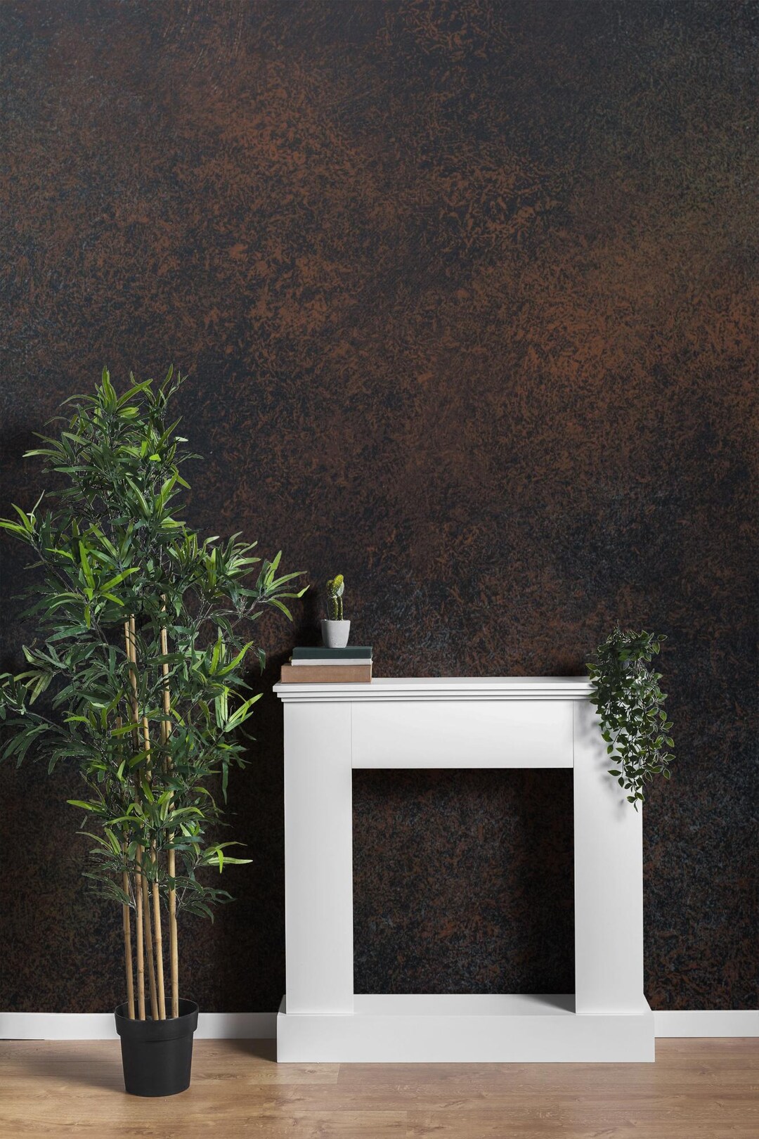 Industrial Style Dark Rust Wall Mural, Vintage Oxidized Metal Peel and ...