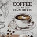 Coffee Sketch Brick Wallpaper, Cafe Wall Decor, Rustic Coffee Art ...