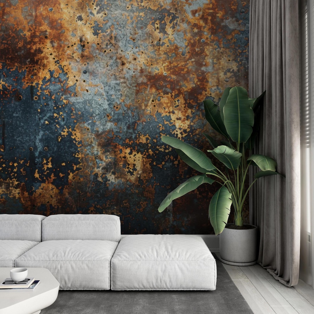 Rustic Copper Concrete Mural, Medieval Industrial Wallcovering - Etsy
