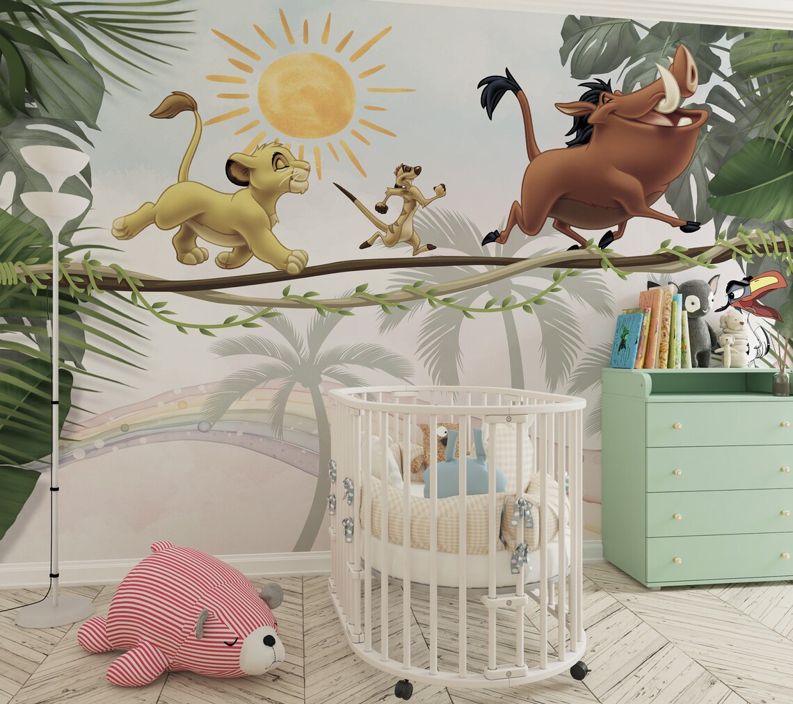 Cartoon Animal and Rainbow Wall Decor , the Lion King & Rainbow Wall ...