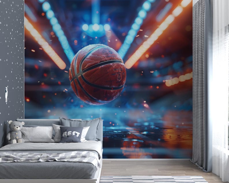 Street Basketball Court Wallpaper Sports Theme Peel and Stick Wall ...