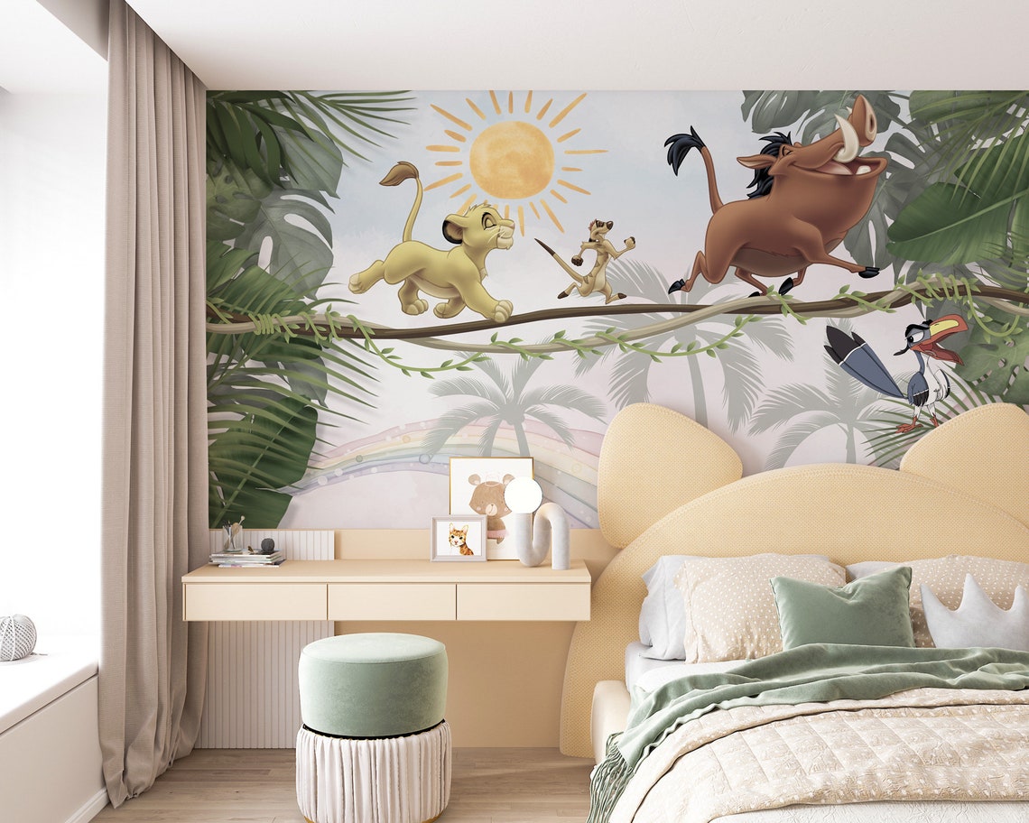 Cartoon Animal and Rainbow Wall Decor , the Lion King & Rainbow Wall ...