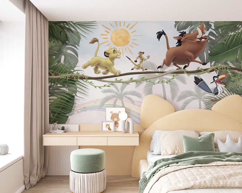 Cartoon Animal and Rainbow Wall Decor , the Lion King & Rainbow Wall ...
