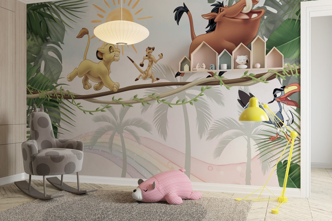 Cartoon Animal and Rainbow Wall Decor , the Lion King & Rainbow Wall ...