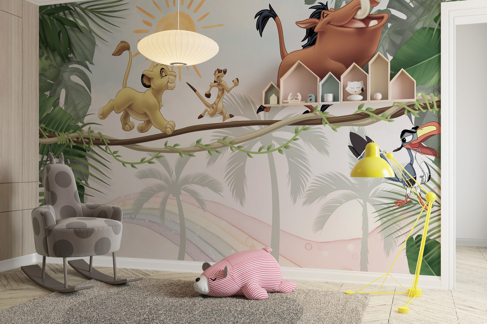 Cartoon Animal and Rainbow Wall Decor , the Lion King & Rainbow Wall ...