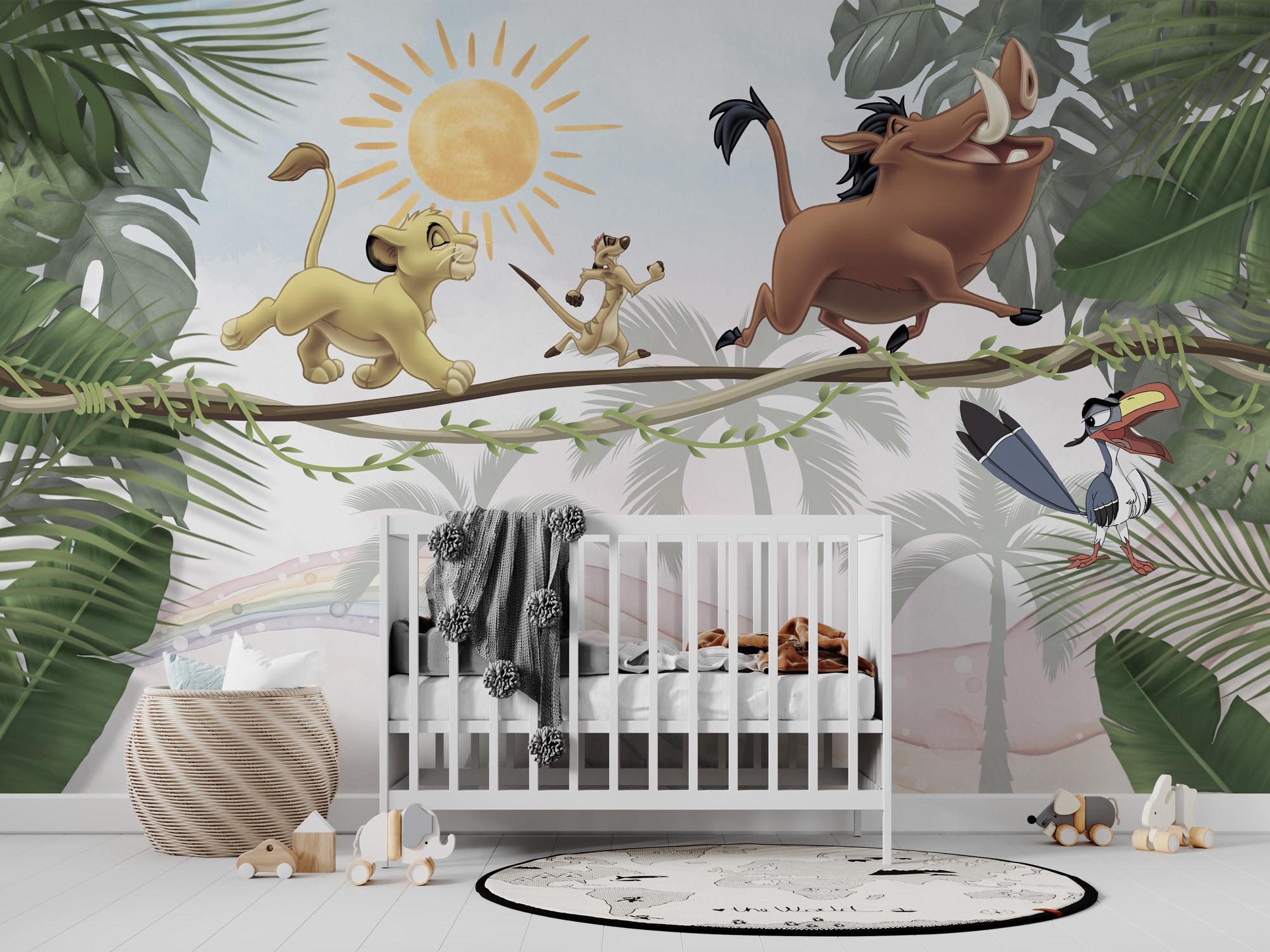 Cartoon Animal and Rainbow Wall Decor , the Lion King & Rainbow Wall ...