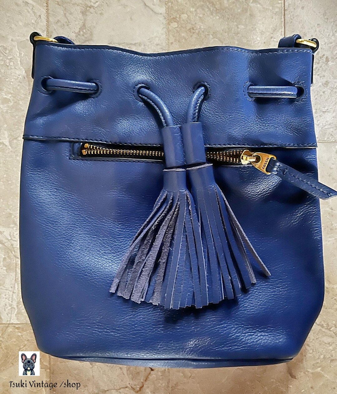 Vintage FOSSIL Blue Leather Handbag (2004) - Etsy