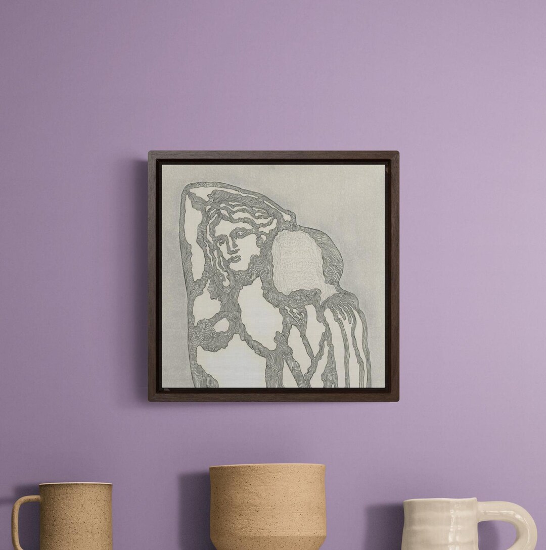 Classical Feminine Figure With Vessel Reproduction Print Black & White ...