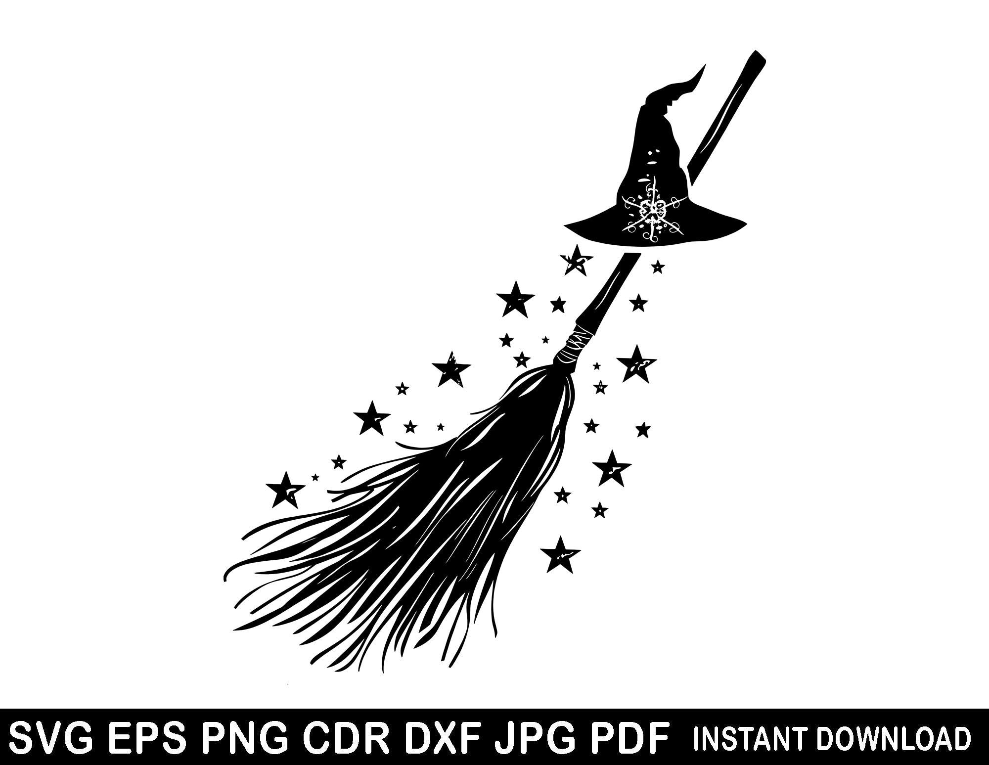 Witch Broom Svg, Witches Broom Hat Svg, Halloween Svg, Witch Svg ...