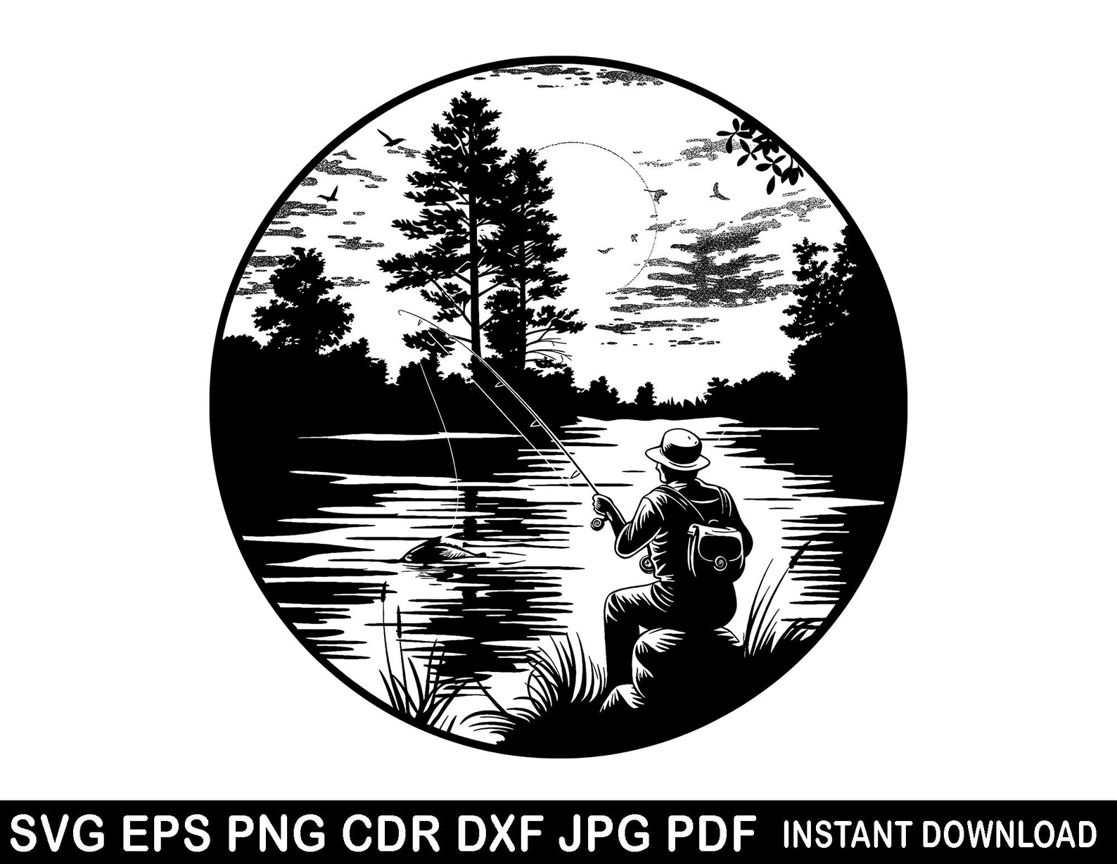 Father Fishman Svg | Bass Fishing Art | Personalized Logo Svg | Big ...