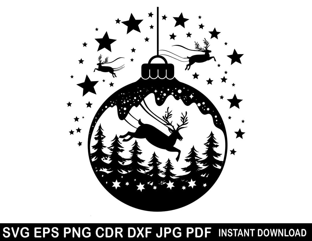 Christmas Ball SVG Png Dxf Cdr, Winter Clipart, Christmas Ball ...