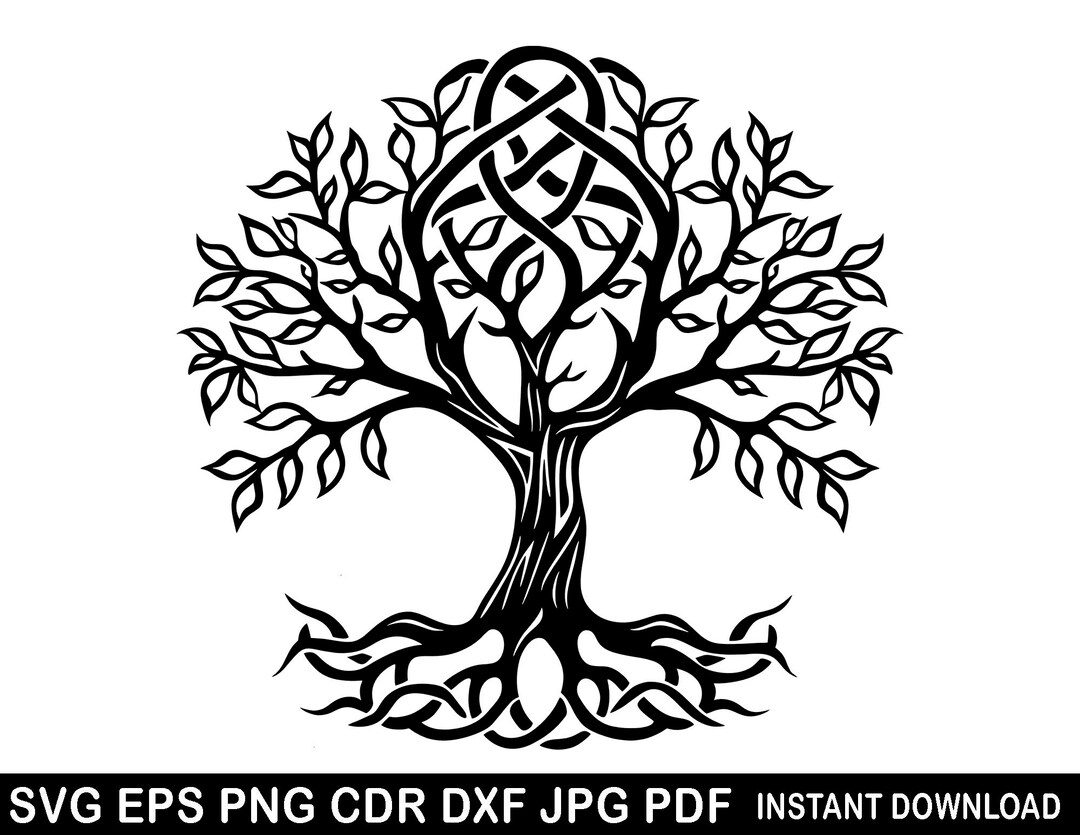 Viking Tree Silhouette | Yggdrasil Clipart | Sacred Tree Cricut | Norse ...