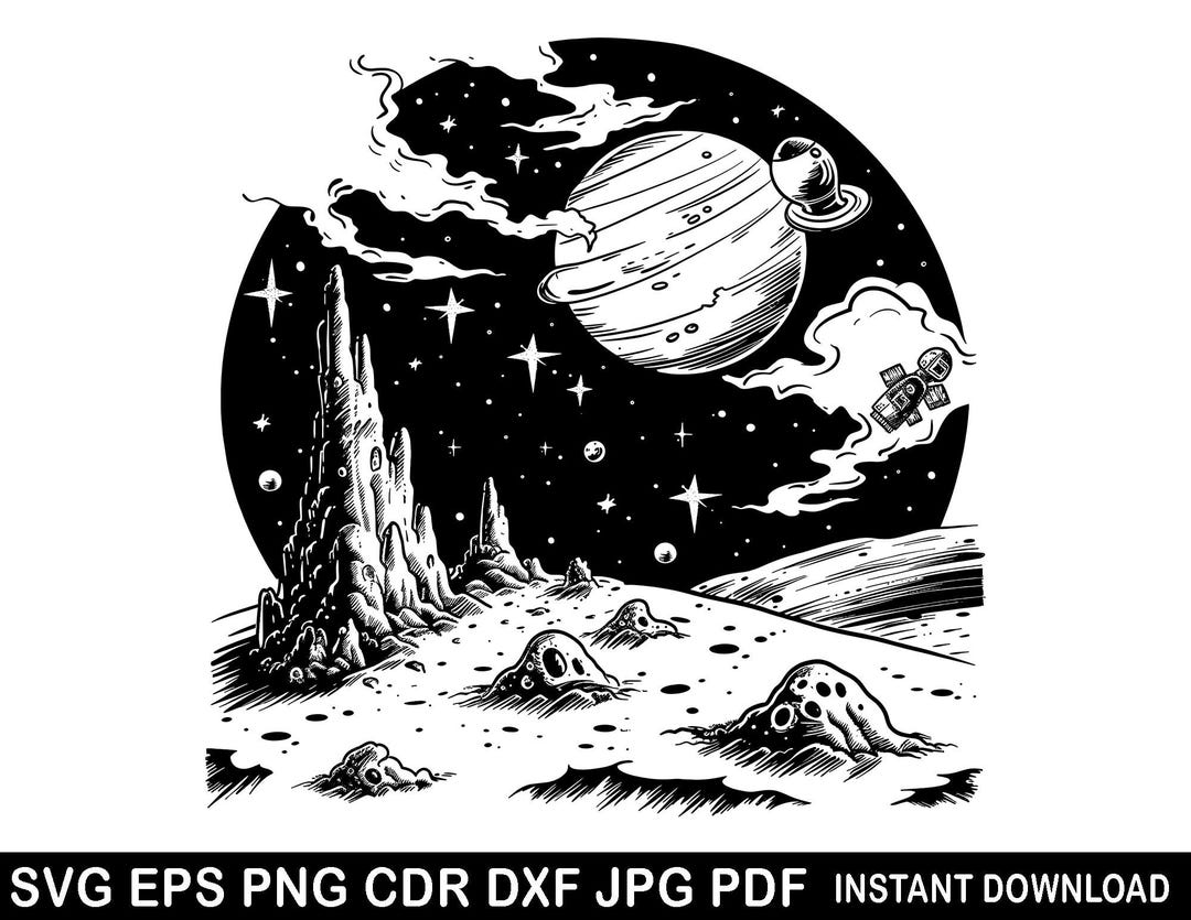 Outer Space Svg, Planet Eps, Galaxy Png, Astronaut Dxf, Solar System ...