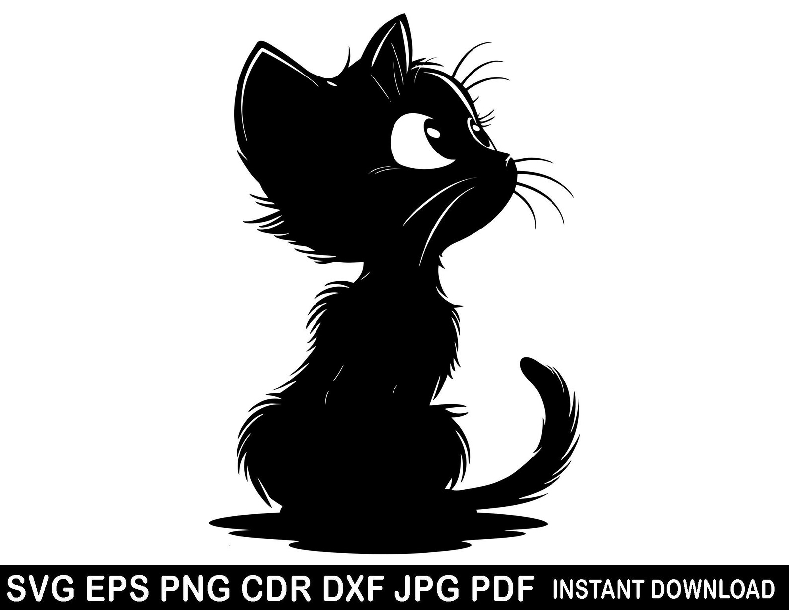 Pet Sit Svg Eps Png Dxf, Black Cat Cricut, Peeking Animal Clipart Cameo ...