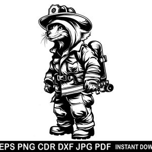 Fire Fighter of Dog Svg, Love Dog Fire Fighter Vector Clip Art Cut File ...