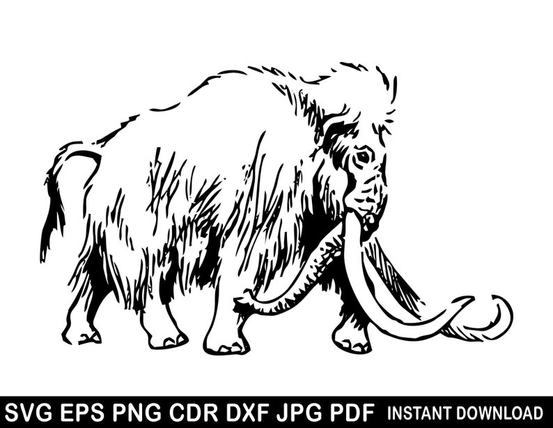 Woolly Mammoth Svg, Big Hairy Elephant Eps, Prehistoric Animal Png ...