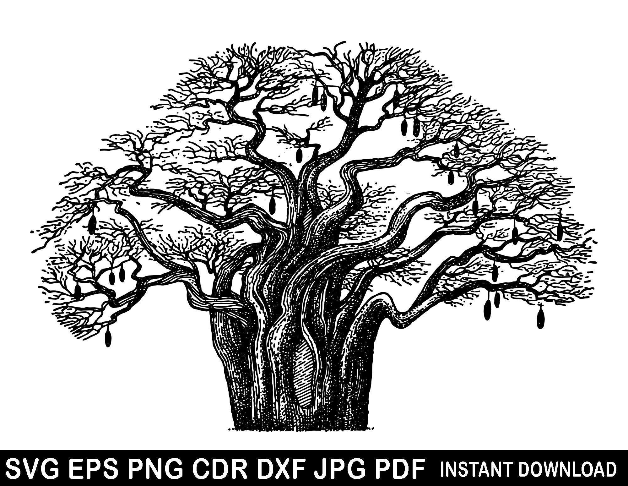 Africa Tree Svg, Baobab Tree Svg, Baobab Tree Svg, Baobab Tree Svg ...